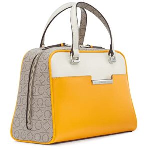 Calvin Klein Nolan Zip Around Satchel, Mango/Almond/Taupe