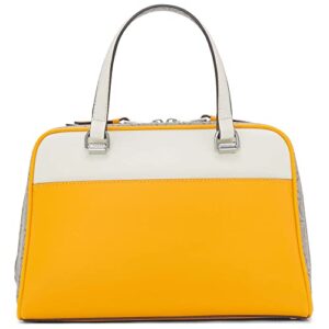 Calvin Klein Nolan Zip Around Satchel, Mango/Almond/Taupe