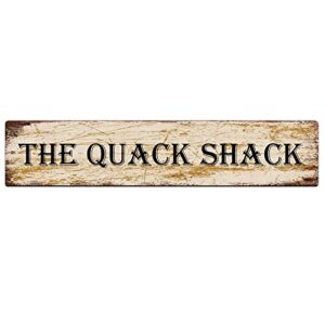 kilspu the quack shack sign vintage metal sign retro metal plaque bar pub poster wall art decor tin sign 4×16 in / 10×40 cm