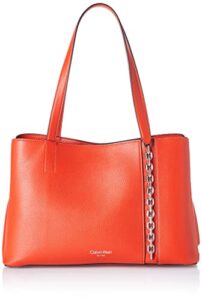 calvin klein adeline triple compartment tote, spicy orange