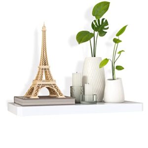 athenee home soho floating shelf 24″ – wall mount display (9.8 x 23.6 x 1.5), white