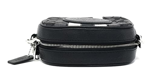 Coach Women's Mini Dempsey Camera Bag In Signature Jacquard With Stripe And Coach Patch (Silver/Black Smoke Black Multi)