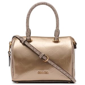 calvin klein ashley mini bag crossbody, flax pearlized patent