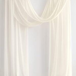 Ling's Moment 32Ft Extra Long Wedding Arch Backdrop Decorations 2 Panels Arch Drapping Fabric Wrinkle-Free - Ivory