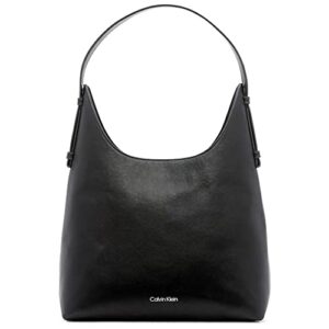 calvin klein zina triple compartment hobo, black/silver