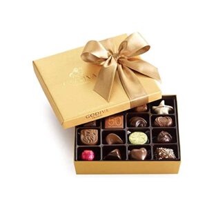 godiva chocolatier classic gold ballotin chocolate, perfect hostess gift, gifts for her, mothers day gift, chocolate lovers, 19 pc.