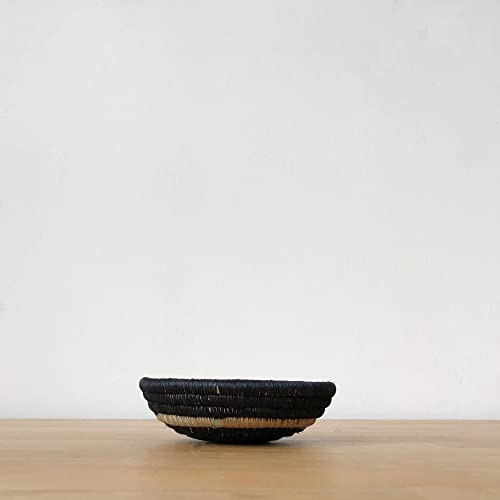 Mini African Basket- Nyarutovu/Rwanda Basket/Sisal & Sweetgrass Woven Basket/Black, Sweetgrass