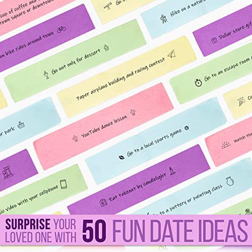 MESSAGE PILL CO. Date Ideas Capsules in a Bottle (50pcs) - Bridal Shower Gift and Registry Wedding Gifts. Anniversary, Dating, Newlyweds or Long Time Married Couples Gifts