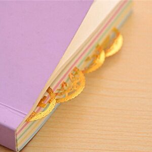 yueton Pack of 7 Mini Hollow Golden Metal Bookmarks Book Note Pad Memo Marker Label