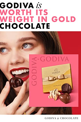 Godiva Chocolatier Assorted Chocolate Gift Box - Assorted Dark, Milk, White, Raspberry, Caramel, and Chocolate- Blue Ribbon Classic Gold Box - 19 pieces