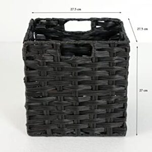 RongFeng Foldable Storage Basket With Wire Frame (Set of 2)