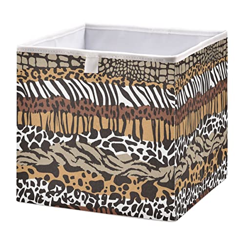 Kigai Animals Print Rectangular Storage Bins - 16x11x7 In Large Foldable Storage Basket Fabric Storage Baskes Organizer for Toys, Books, Shelves, Closet, Home Decor