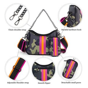 ORAD Small Shoulder Handbag, Neoprene Bag Crossbody Bag for Women Hobo Handbags Womens Crossbody Purse (Camo)