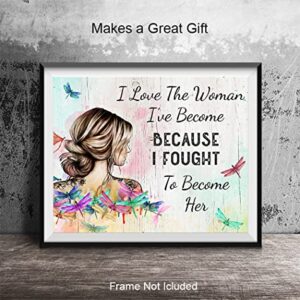 Boho Inspirational Wall Art for Women - Positive Quotes Sayings for Wall Decor- Encouragement Gifts Teens Girls - Motivational Wall Art Posters - Rustic Hippie Dragonfly Decor - Positive Affirmations