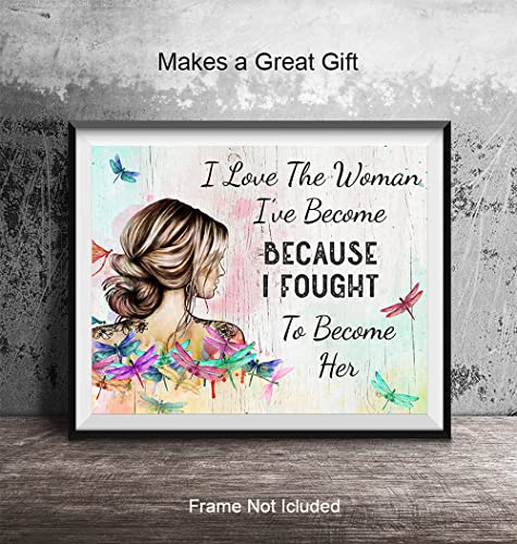 Boho Inspirational Wall Art for Women - Positive Quotes Sayings for Wall Decor- Encouragement Gifts Teens Girls - Motivational Wall Art Posters - Rustic Hippie Dragonfly Decor - Positive Affirmations