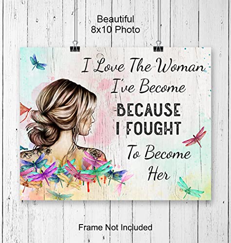 Boho Inspirational Wall Art for Women - Positive Quotes Sayings for Wall Decor- Encouragement Gifts Teens Girls - Motivational Wall Art Posters - Rustic Hippie Dragonfly Decor - Positive Affirmations