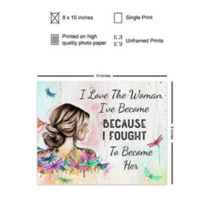 Boho Inspirational Wall Art for Women - Positive Quotes Sayings for Wall Decor- Encouragement Gifts Teens Girls - Motivational Wall Art Posters - Rustic Hippie Dragonfly Decor - Positive Affirmations