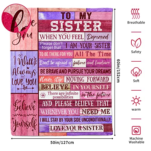 Sister Gifts from Sister Gifts Birthday Gifts from Sister Throw Blanket Sister Gifts Blanket Best Sister in Laws Gifts for Sister from Sisters (Sister Gifts, 60"X50")