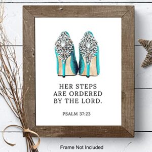 Glam Christian Gifts for Women - Religious Wall Decor - Bible Verses Wall Decor- Holy Scriptures Wall Art - Spiritual Gifts- Inspirational Quotes - Light Blue - Catholic Gifts Women - God Wall Decor