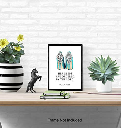 Glam Christian Gifts for Women - Religious Wall Decor - Bible Verses Wall Decor- Holy Scriptures Wall Art - Spiritual Gifts- Inspirational Quotes - Light Blue - Catholic Gifts Women - God Wall Decor