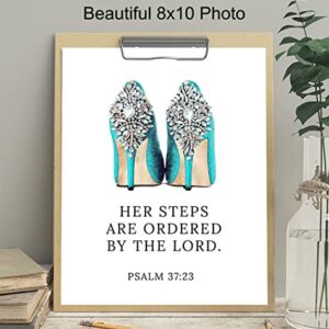 Glam Christian Gifts for Women - Religious Wall Decor - Bible Verses Wall Decor- Holy Scriptures Wall Art - Spiritual Gifts- Inspirational Quotes - Light Blue - Catholic Gifts Women - God Wall Decor