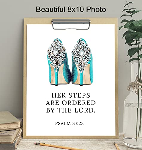 Glam Christian Gifts for Women - Religious Wall Decor - Bible Verses Wall Decor- Holy Scriptures Wall Art - Spiritual Gifts- Inspirational Quotes - Light Blue - Catholic Gifts Women - God Wall Decor