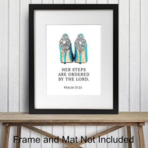 Glam Christian Gifts for Women - Religious Wall Decor - Bible Verses Wall Decor- Holy Scriptures Wall Art - Spiritual Gifts- Inspirational Quotes - Light Blue - Catholic Gifts Women - God Wall Decor