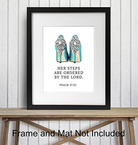 Glam Christian Gifts for Women - Religious Wall Decor - Bible Verses Wall Decor- Holy Scriptures Wall Art - Spiritual Gifts- Inspirational Quotes - Light Blue - Catholic Gifts Women - God Wall Decor