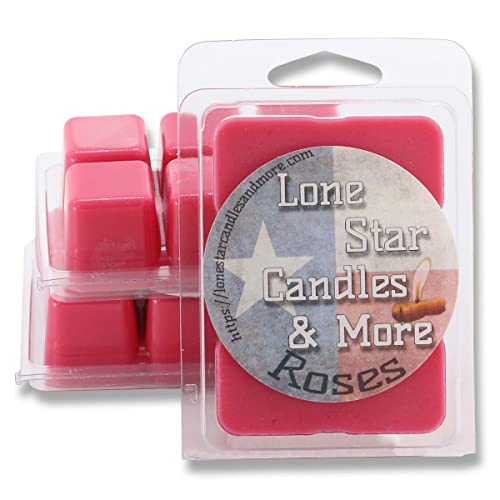 Rose Scented Premium Lone Star Candles & More's Hand Poured Soy Wax Melts, The Authentic Scent of Fresh Cut Roses, 18 Strongly Scented Wax Cubes, USA Made in Texas 3-Pack