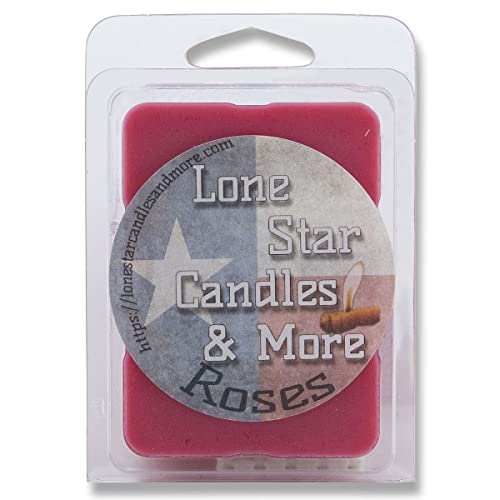 Rose Scented Premium Lone Star Candles & More's Hand Poured Soy Wax Melts, The Authentic Scent of Fresh Cut Roses, 18 Strongly Scented Wax Cubes, USA Made in Texas 3-Pack