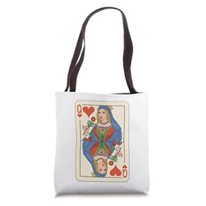 Queen of Hearts, Playing Card Tote Bag