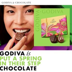 Godiva Chocolatier Gourmet Chocolate Gift Box - Assorted Dark, Milk, White, Raspberry, Caramel, and Chocolate - Elegant Spring Floral Box - 36 Pieces