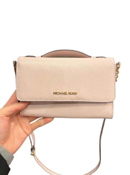 Michael Kors Jet Set Travel Snap Closure Multifunction Phone Case/Holder Crossbody Bag (Powder Blush)