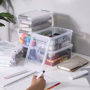 Citylife 1.3 QT 10 Pack Small Storage Bins & 6 Packs Small Storage Bins with Lids 3.2 QT Plastic Storage Containers for Organizing Stackable Clear Storage Boxes