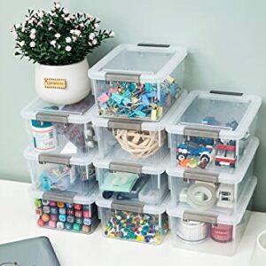 Citylife 1.3 QT 10 Pack Small Storage Bins & 6 Packs Small Storage Bins with Lids 3.2 QT Plastic Storage Containers for Organizing Stackable Clear Storage Boxes