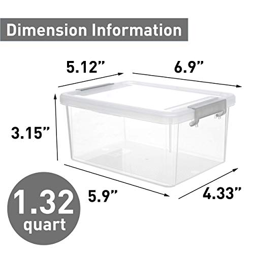 Citylife 1.3 QT 10 Pack Small Storage Bins & 6 Packs Small Storage Bins with Lids 3.2 QT Plastic Storage Containers for Organizing Stackable Clear Storage Boxes