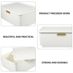 Garneck Plastic Storage Bin Tote Organizing Container with Latching Lid, Great Use for Storing, Stackable and Nestable