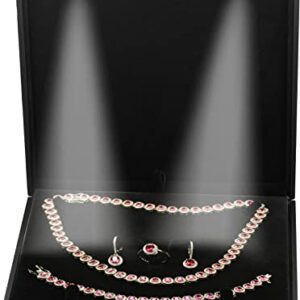 The Jewellery Pak LED Black Big Necklace Set Jewelry Gift Box for Wedding, Birthday, Valentine' Day, Mother's Day, Christmas...Luxury LED