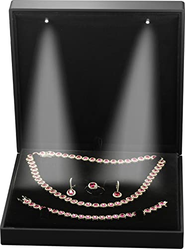 The Jewellery Pak LED Black Big Necklace Set Jewelry Gift Box for Wedding, Birthday, Valentine' Day, Mother's Day, Christmas...Luxury LED