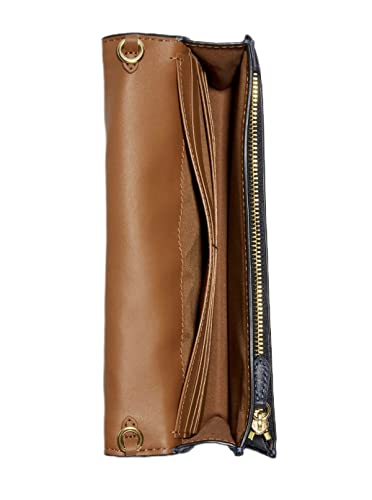 COACH Anna Foldover Clutch Crossbody Bag In Signature Jacquard With Stripes (Gold/Chalk Multi)