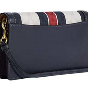 COACH Anna Foldover Clutch Crossbody Bag In Signature Jacquard With Stripes (Gold/Chalk Multi)