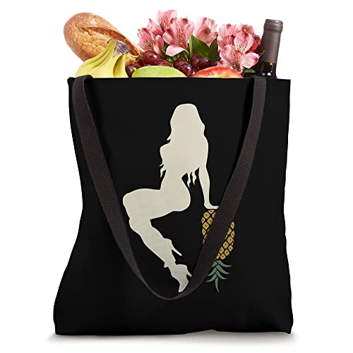 Swinger Couples Upside Down Pineapple Sexy Women Silhouette Tote Bag