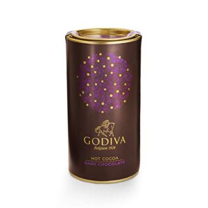 godiva chocolatier hot cocoa canister, dark chocolate, 14.5 ounce