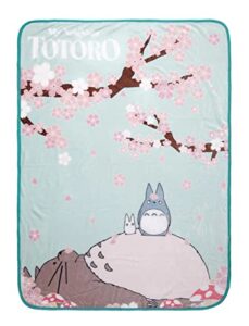 studio ghibli my neighbor totoro cherry blossom throw blanket