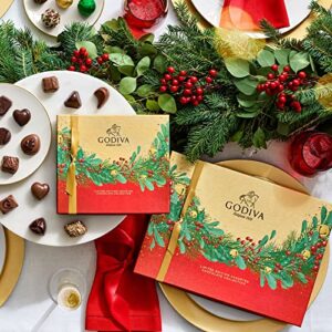 Godiva Chocolatier Holiday 2022 Chocolate Gift Box - 8 Piece Assorted Gourmet Dark, Milk and White Chocolates, 1 Gift Box – Limited Edition Gift Set for Chocolate Lovers