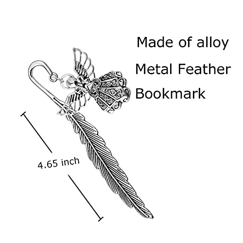 WSNANG Metal Bookmark Angel Gifts Metal Feather Bookmark Reading Lovers Gifts for Religious Gifts (Angel)