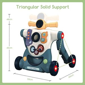 Baby Sit-to-Stand Learning Walker, 3 in 1 Baby Walker for Boys Girls Toddlers, Educational Baby Push Walkers with Entertainment Activity Center, Baby Music Learning Toy Gift for Infant Boys Girls