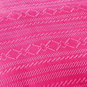 Exclusivo Mezcla Soft Throw Blanket, 50x60 Inches Fuzzy Fleece Blanket, Decorative Geometry Pattern Plush Throw Blanket for Couch Sofa, Hot Pink