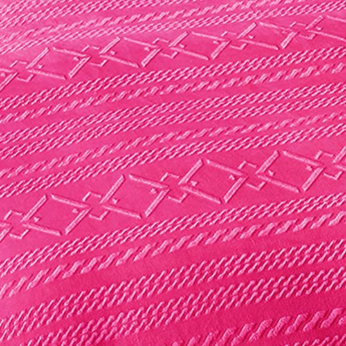 Exclusivo Mezcla Soft Throw Blanket, 50x60 Inches Fuzzy Fleece Blanket, Decorative Geometry Pattern Plush Throw Blanket for Couch Sofa, Hot Pink