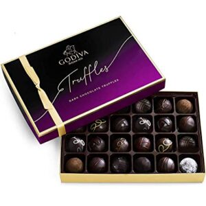 Godiva Chocolatier Dark Chocolate Truffles Assorted Chocolate Gift Box, 24 pc.